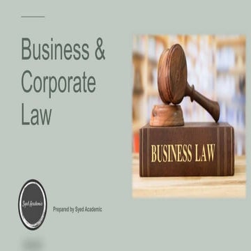 Business & Corporate law | PPT