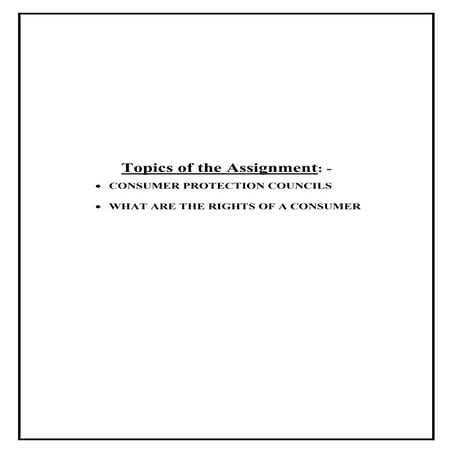 Consumer Protection Councils & the rights of a consumer | PDF