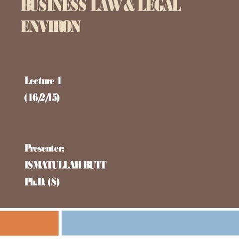 Business law lec-1 | PPT