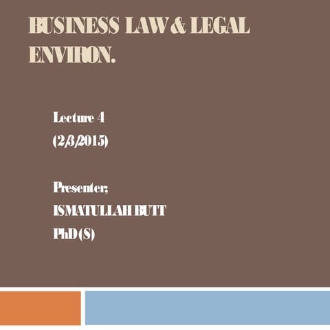 Business law lecture 4 | PPT | Legal Services Industry | Industries