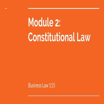 Business law module 2- constitutional law (1) | PPT