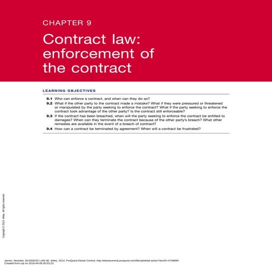 LAWS1100 Nickolas James Business law 4_e_----_(chapter_9_contract_law ...