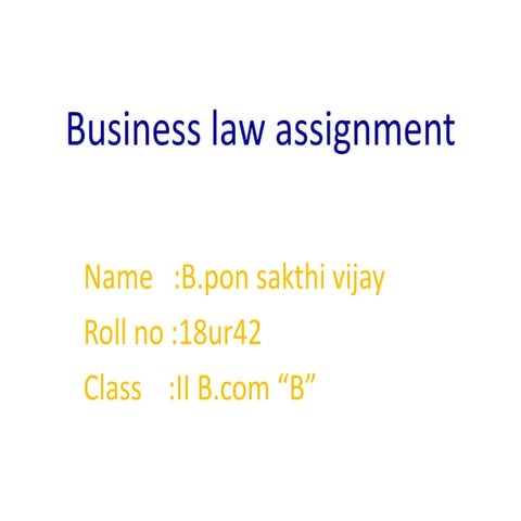 Business law assignment | PPT