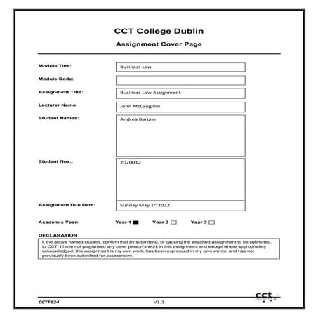 Business Law assignment.docx from May 2022 | PDF