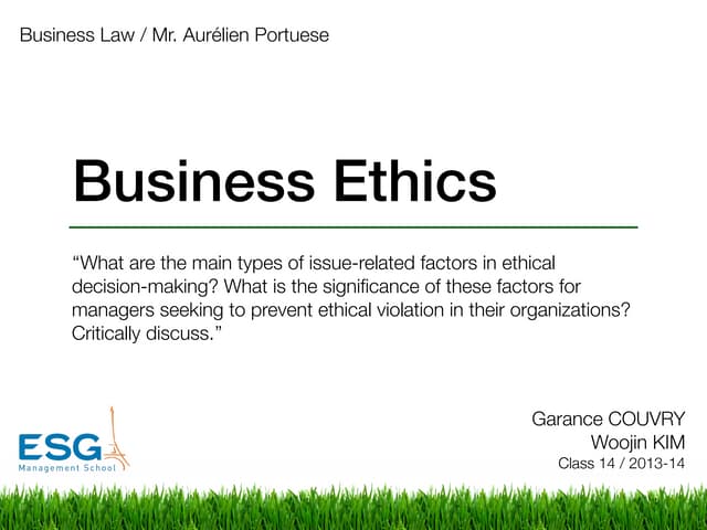 Ethical decision making process | PPTX