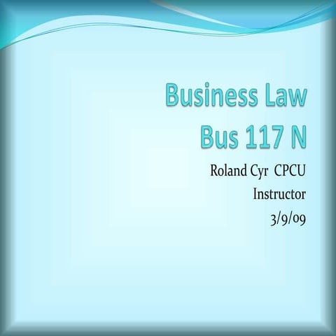 Business Law Ch 3 | PPTX