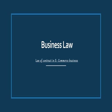 Business Law in doing businesss on any country | PPT