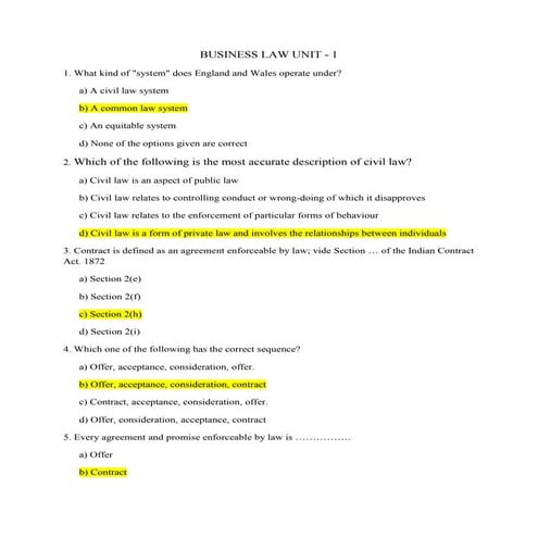 BUSINESS LAW MCQ UNIT 1.docx