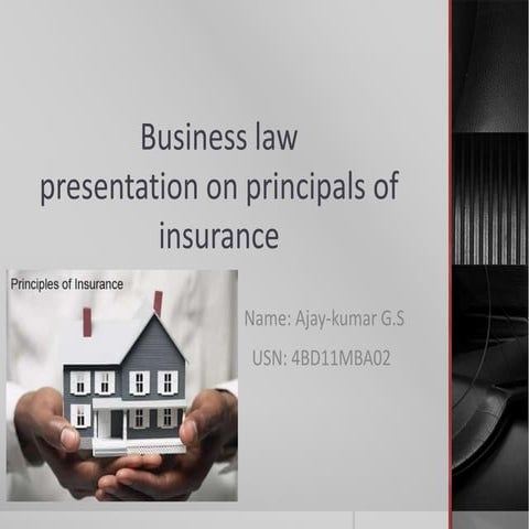 Business law principals of insurance | PPTX