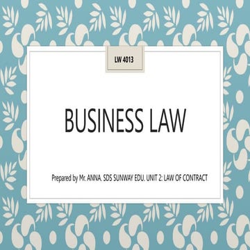 BUSINESS LAW UNIT 2-LAW OF CONTRACT.pptx