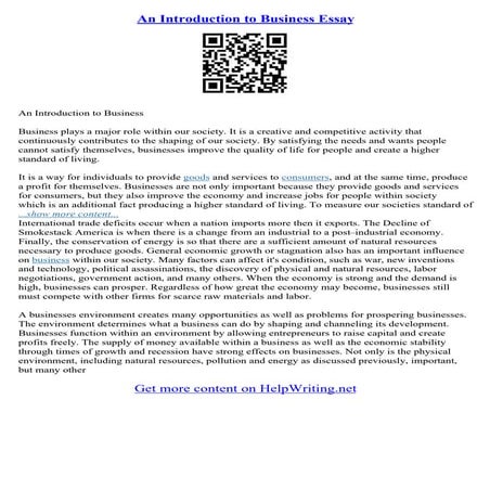 Business Letter Essay | PDF