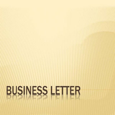 Parts of a formal letter | PPTX
