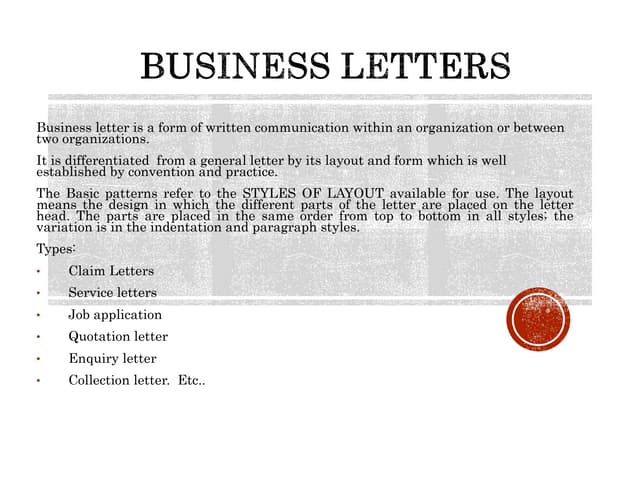 Six Standard parts of a letter | DOCX