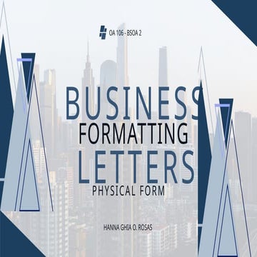 BUSINESS LETTERS: TYPES, STRUCTURES, AND FORMATS | PPTX