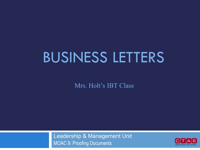 Business letters and different styles | PPTX