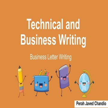 Writing : Technical and Business Writing | PPTX
