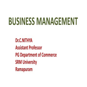 Business Management Net Syllabus | PPTX
