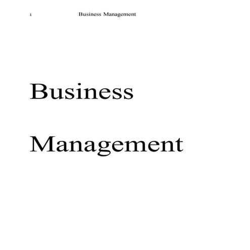 Business management | DOCX | Marketing and Advertising | Business