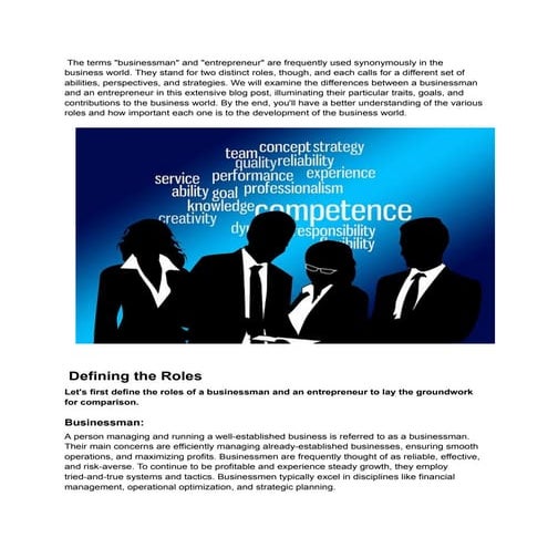Businessman vs Entrepreneur.pdf | Startups | Business