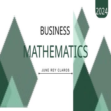 Business Mathematics Reviewer for Examination | PPT