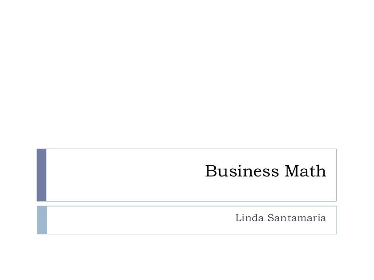 Business math examples