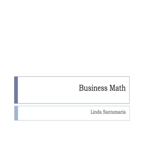 Business Math Chapter 1 | PPT