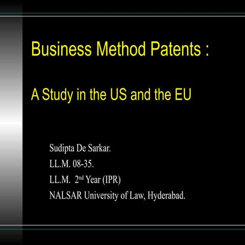 Business Method Patents | PPT | Business | Business and Finance