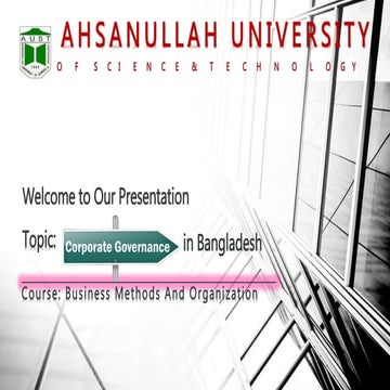Corporate Governance Of Bangladesh | PPTX