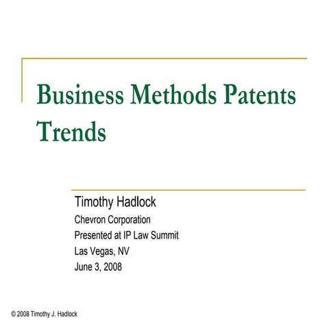 Business methods patent trends | PPT