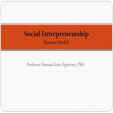 Business Model for Social Entrepreneurship | PDF