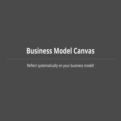 Reflect systematically on your business mode | PPT