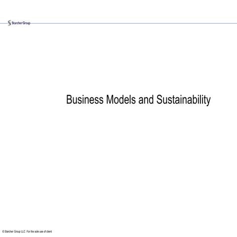 Business models and sustainability slideshare | PPTX