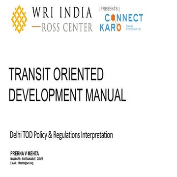 CK2017: Transit Oriented Development (TOD) Manual | PDF