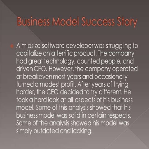 Business Model Success Story | PPT