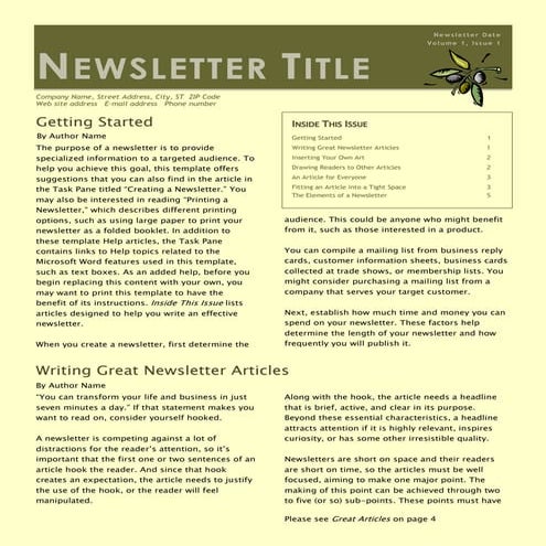 Business Newsletter | DOCX | Desktop Publishing | Computer Software and ...