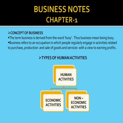 BUSINESS NOTES chapter -1 | PPTX
