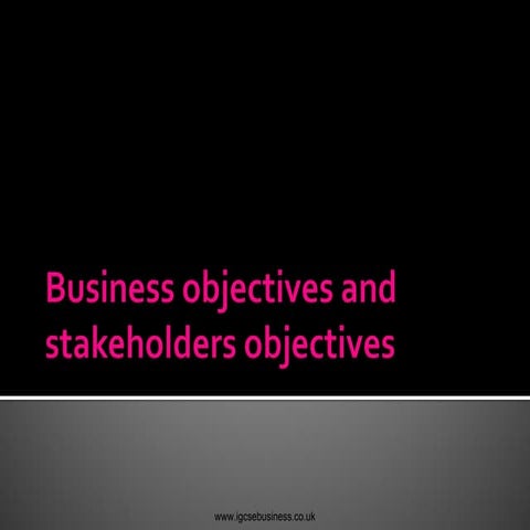 Business objectives and_stakeholders_objectives_presentation | PDF