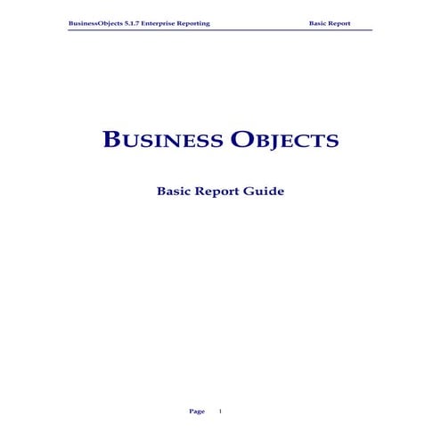 Business objects BO guide | DOC