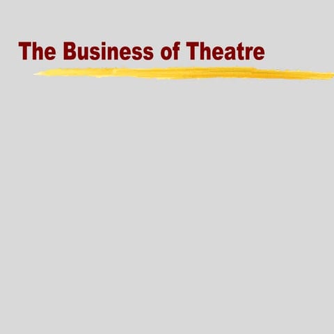 The Business of Theatre | PPT