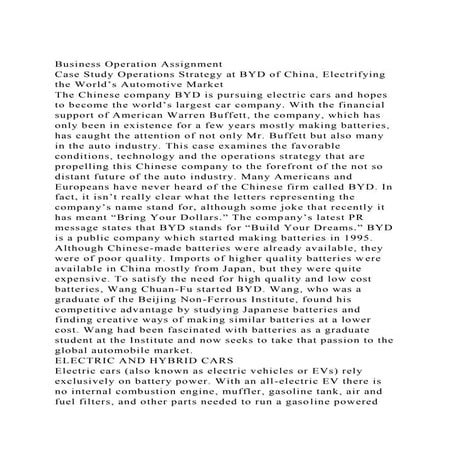 Business Operation AssignmentCase Study Operations Strategy at B.docx