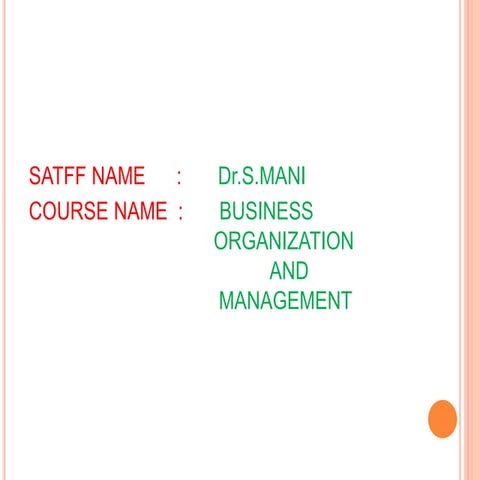 Business organisation and managment | PPT