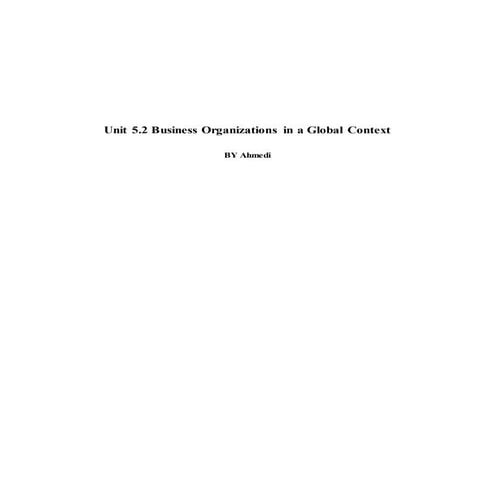 Unit 5.2 Business Organizations in a Global Context | DOCX