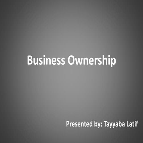 Business Ownership | PPT