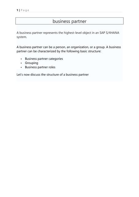 SAP S4HANA Business partner & Customer & vendor Integration | PDF