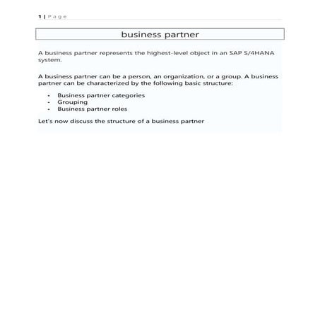 SAP S4HANA Business partner & Customer & vendor Integration | PDF