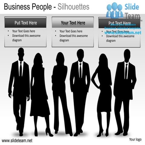 Business people silhouettes powerpoint ppt templates. | PDF