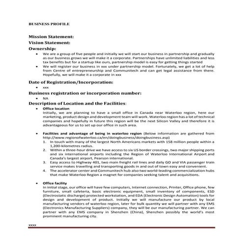 Sample Entrepreneurship Business plan for students | PDF