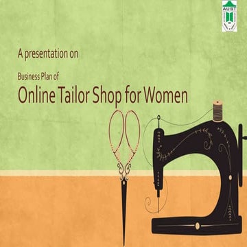Business plan of Tailor shop | PPTX