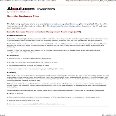 Business Plan Example Of Sample Business Plan | PDF