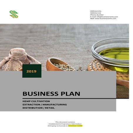 Hemp CBD Vertically Integrated Business Plan Template | PDF